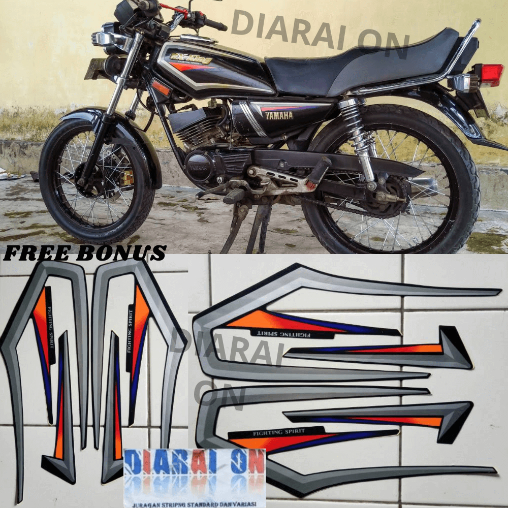 Jual Striping Stiker Yamaha RX King 2001 Hitam Oren Murah | Shopee Indonesia