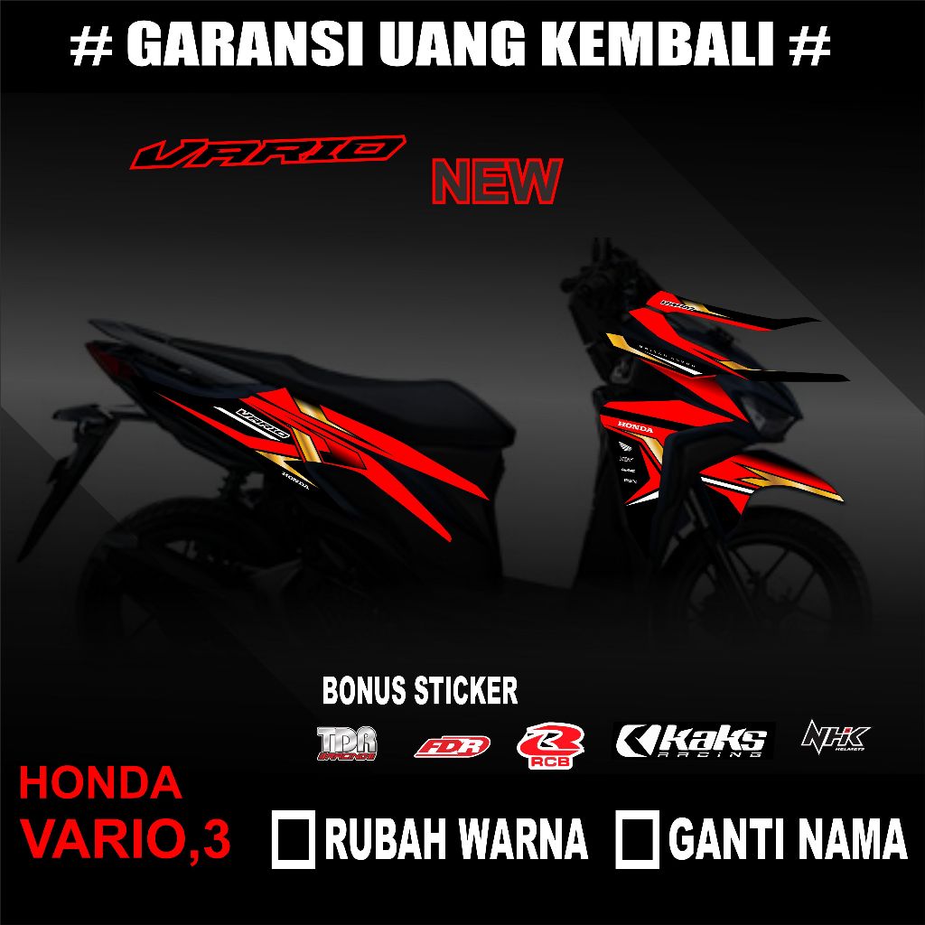 Jual Striping Stiker Motor Vario 150 2019 Semifull Keren Motif Lis ...
