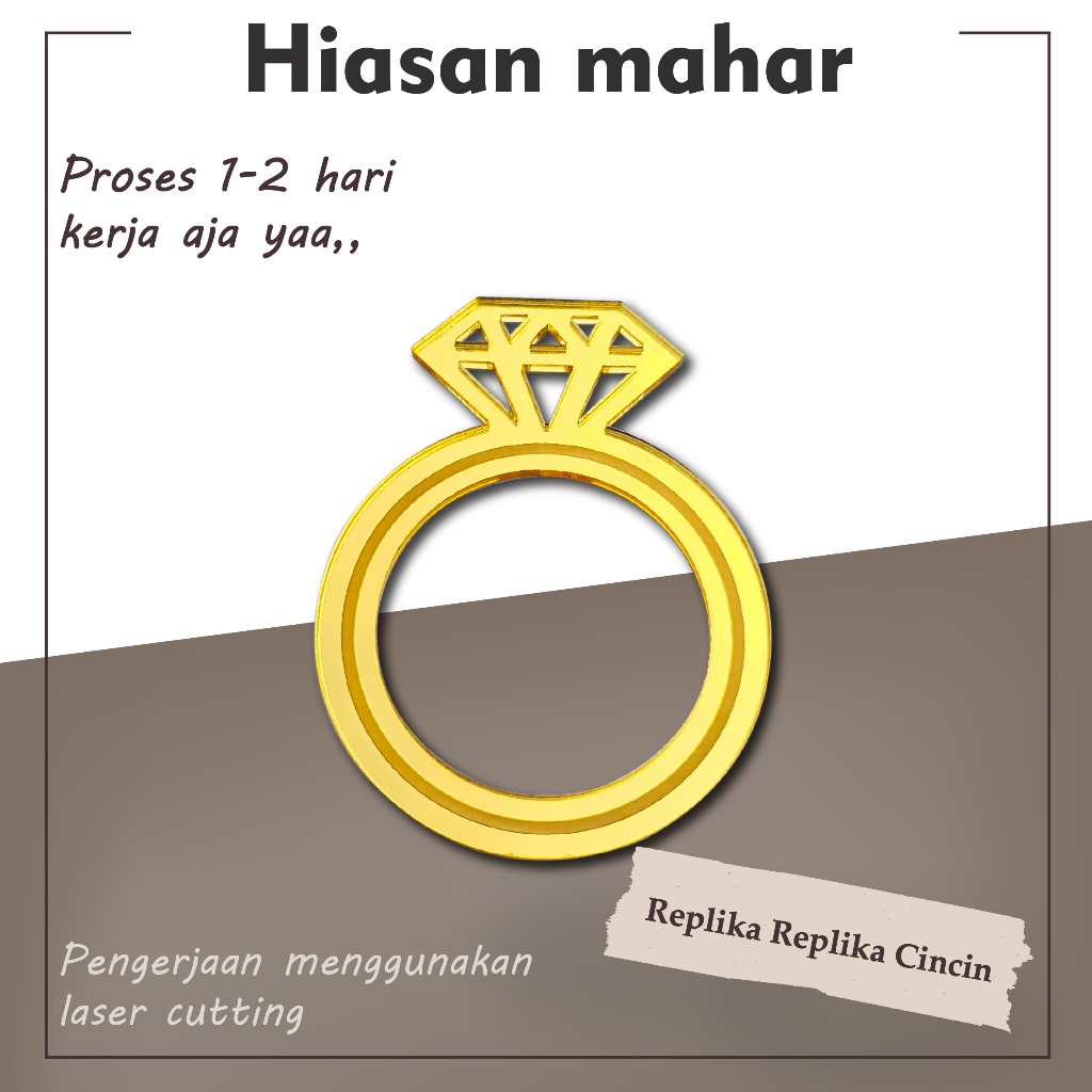 Jual Replika Perhiasan Cincin Emas Satu Cincin untuk Pelengkap hiasan ...