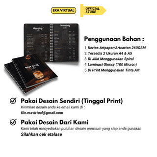 Jual JASA CETAK MENU | Buku Menu | Katalog | Menu Makanan, Menu Minuman ...
