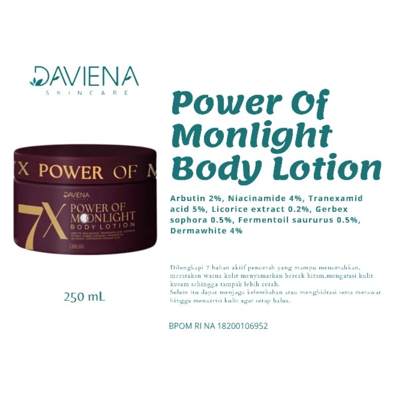 Jual Power Of Moonlight Body Lotion Daviena Skincare ( HB DOSTING ...