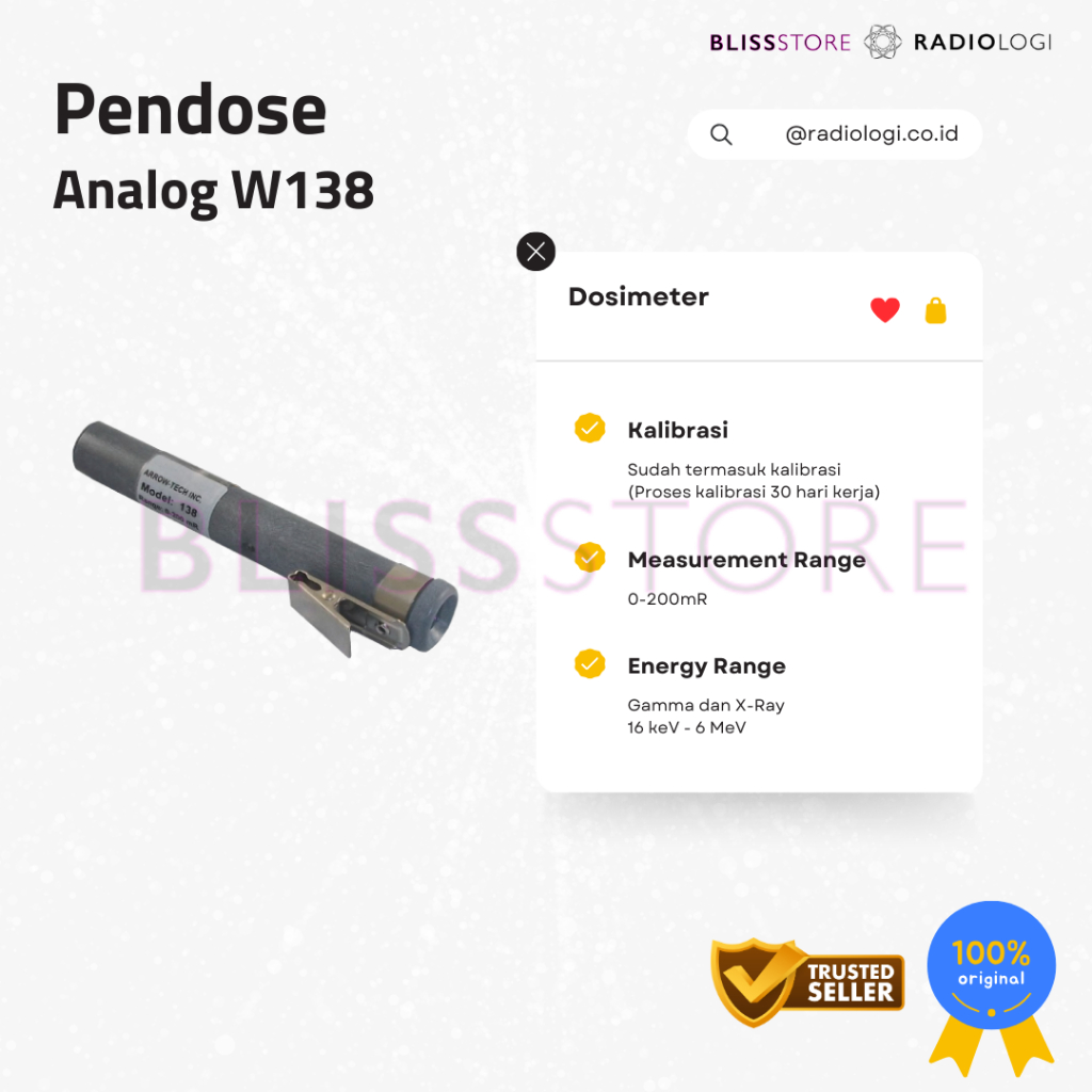 Jual Pocket Dosimeter Alat Pemantau Radiasi Dosimeter Arrow Tech Analog ...