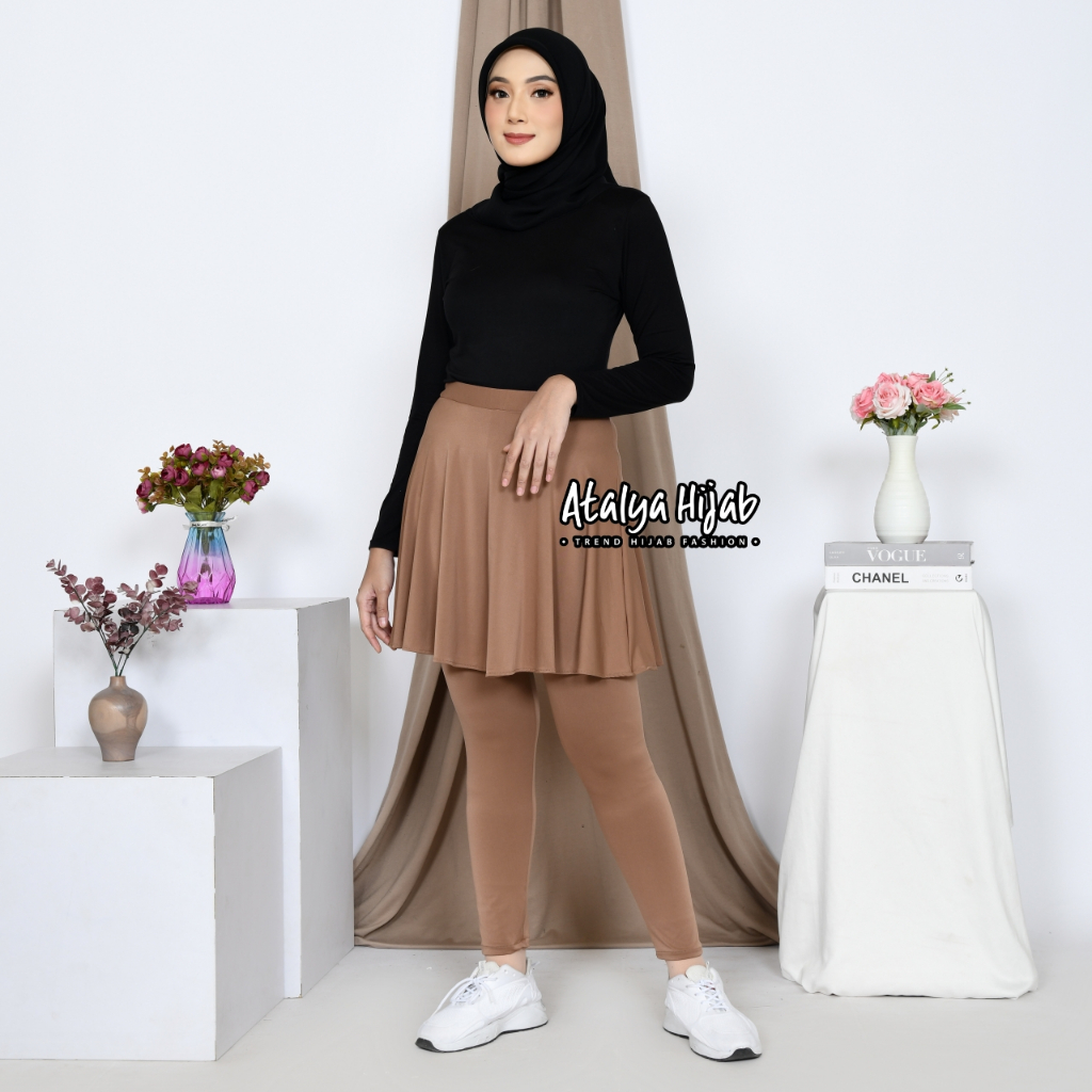 Jual Celana Olahraga Wanita Muslimah Legging Rok Skirt Jersy Stecah ...