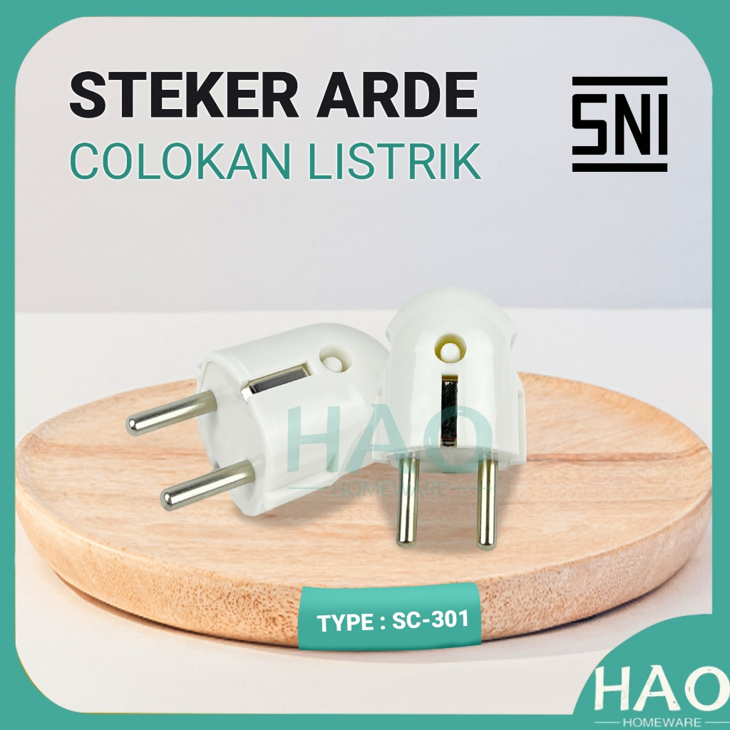 Jual STEKER ARDE COLOKAN LISTRIK/Steker Bulat Merk CAHAYA SC-301 ...
