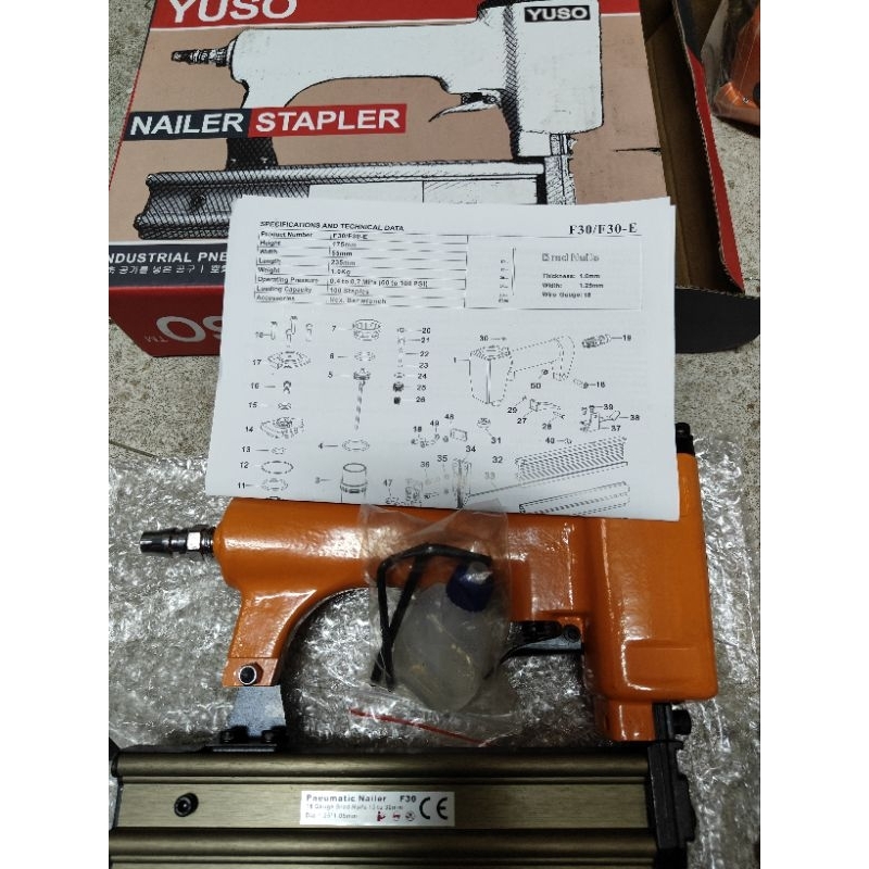 Jual Mesin Staples gun F30 Yuso Kualitas Bagus/ Nailer f30 Yuso / Yuso ...