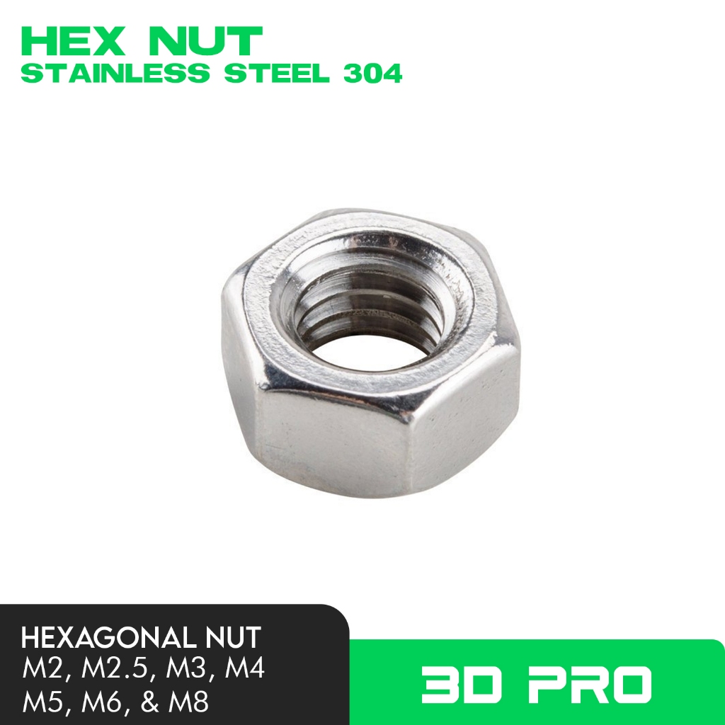 Jual Hex Nut SS304 M2 M2.5 M3 M4 M5 M6 M8 M10 Mur segi enam Stainless ...