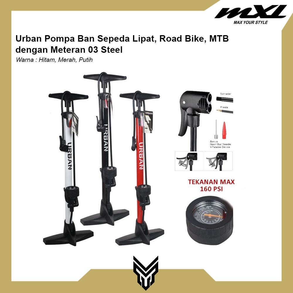 Jual MXL Urban Pompa 003 Ban Sepeda Lipat/Road Bike/MTB dengan Meteran ...