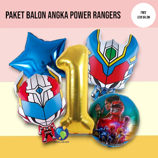 Jual Paket Balon Power Rangers Angka / Set Dekorasi Ulang Tahun Power ...