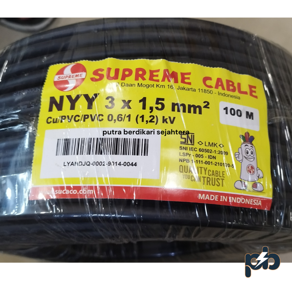 Jual Kabel NYY 3 x 1.5mm Merk Supreme 100 Meter / Kabel NYY 3 x 1.5mm ...