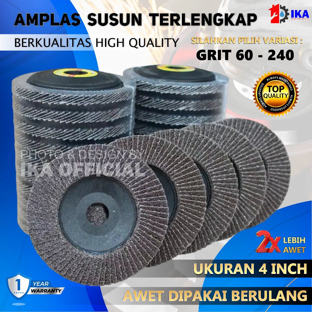Jual Amplas Susun 4" / FLAP DISC 100x16mm Gerinda Amplas Susun 4inch ...