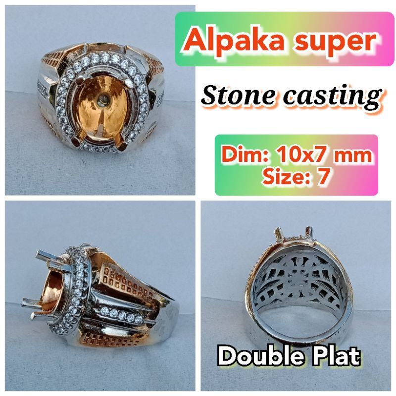 Jual emban batu akik dan permata alpaka super stone casting tabur ...