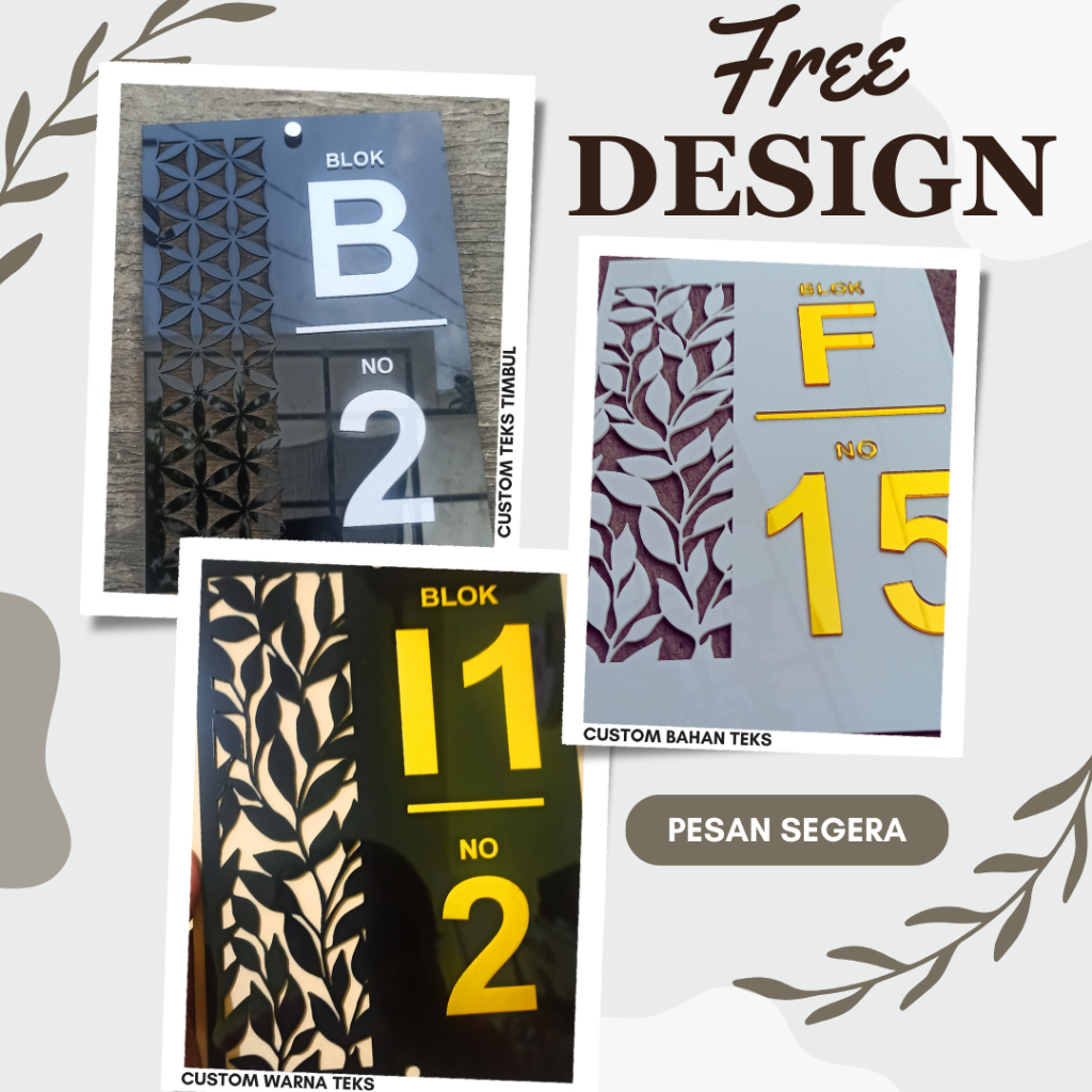 Jual PAPAN NOMOR RUMAH | NO RUMAH AKRILIK CUTTING LASER ORNAMEN ...