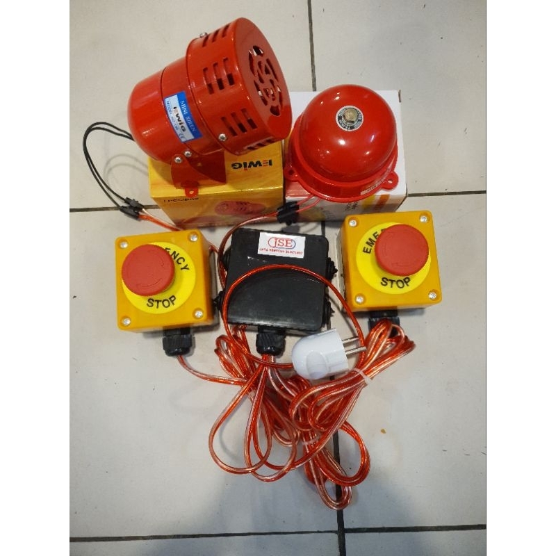 Jual Sirine Emergency Ekonomis 2in1 Bahaya fire alarm 2Arah 2 Tombol ...