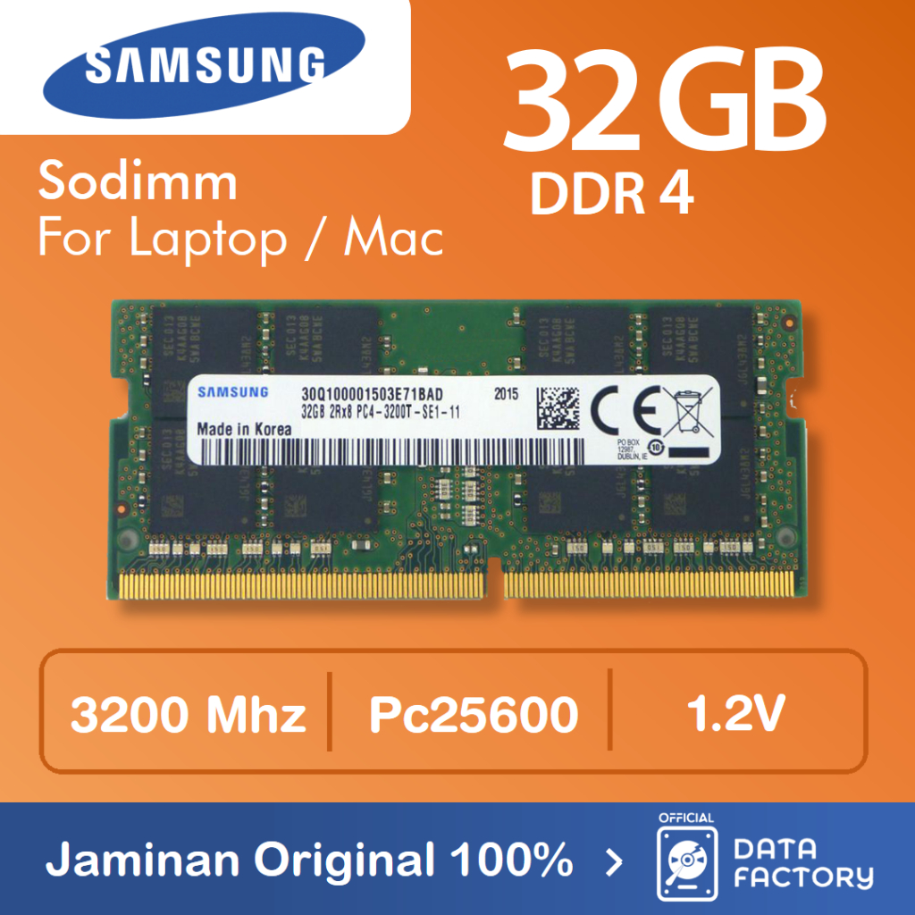 Jual RAM LAPTOP SAMSUNG DDR4 32GB 3200Mhz / PC25600 SODIMM NOTEBOOK ...