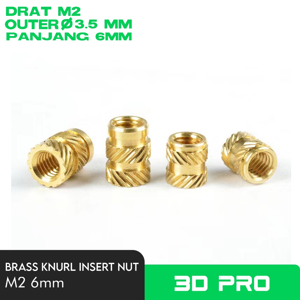 Jual M2 M2.5 M3 M4 M5 M6 M8 Brass Copper Thread Twisted Knurled Insert ...