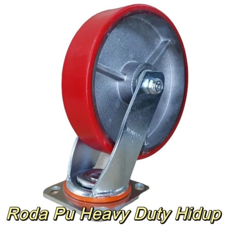 Jual roda PU heavy duty Taiwan 6 inch hidup / roda Caster troly 6in ...