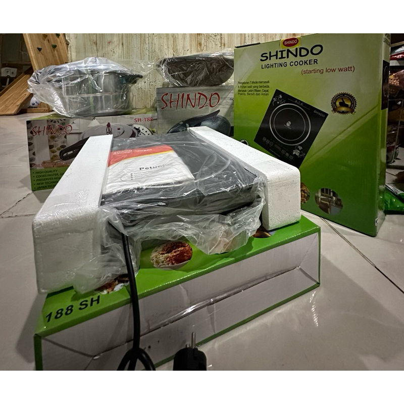 Jual KOMPOR LISTRIK SHINDO 1 SET (Panci Presto & Wajan) | Shopee Indonesia
