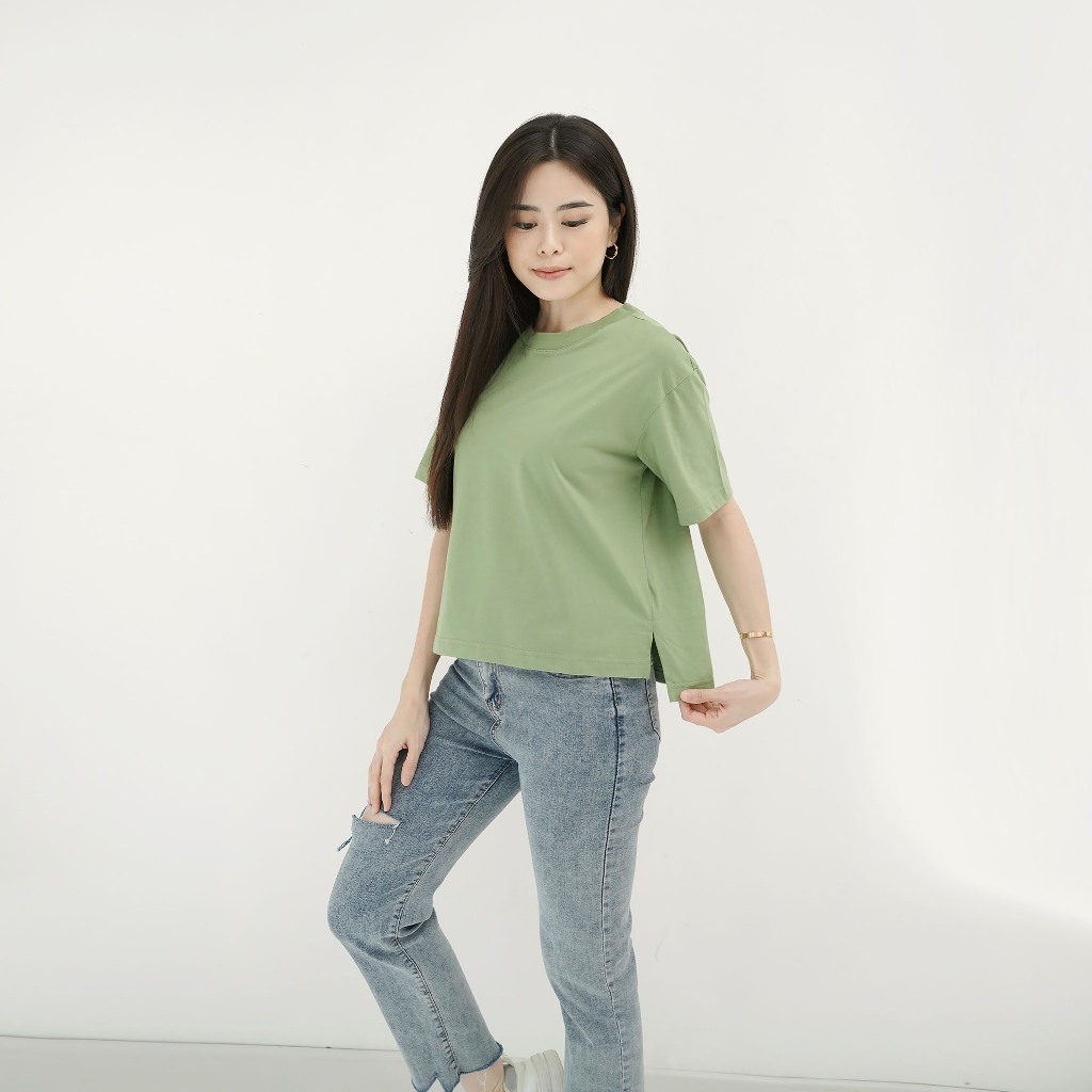 Jual Kaos oversize wanita side slit casual,bahan Single Jersey 24's ...