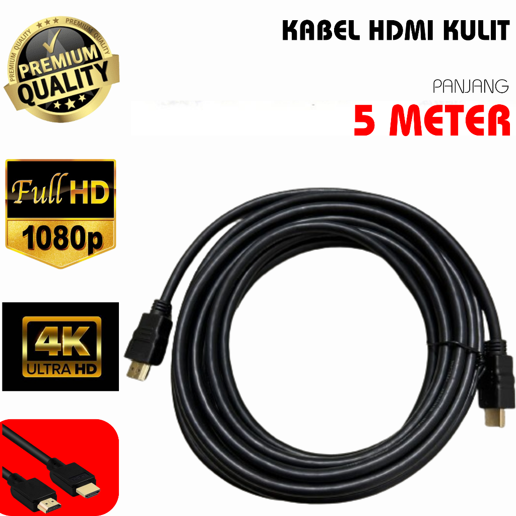 Jual Kabel Hdmi to Hdmi 3m / 5m STB Laptop Ke Tv Ke DVR CCTV Ke Monitor Komputer panjang 3 meter ...