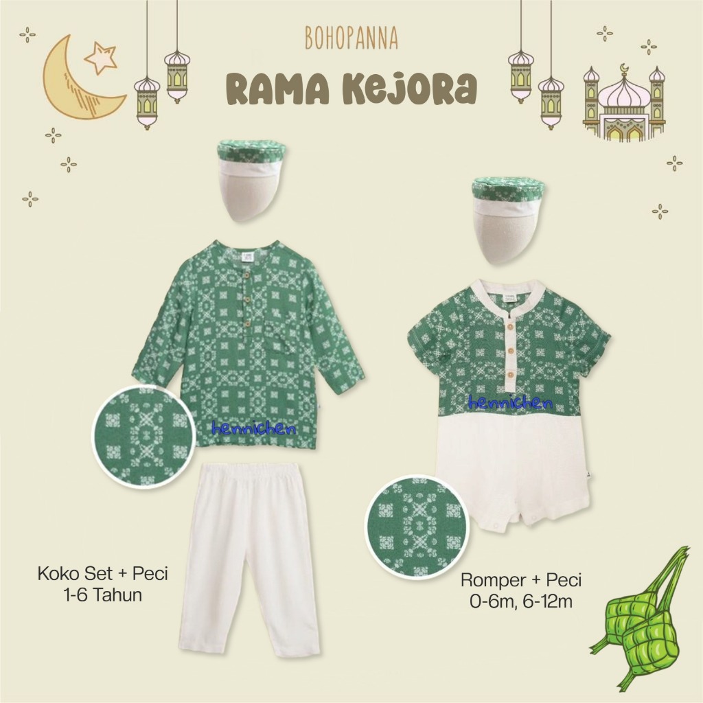 Jual BAJU LEBARAN Bohopanna Couple Rama Papa dan Anak 0-14 Tahun Setelan Koko + Peci Raya ...