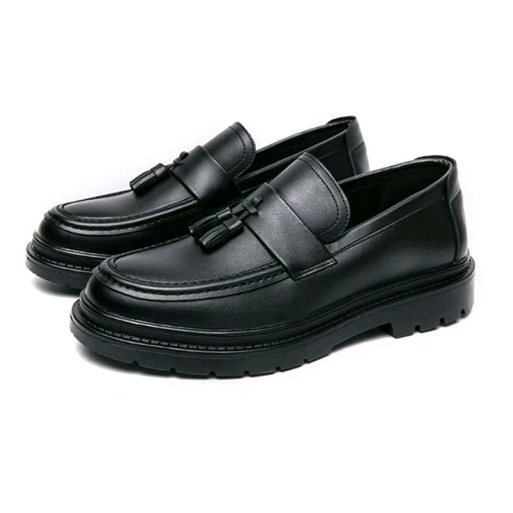 Jual Finetic Sepatu Formal Pria Hitam Pantofel Loafers Casual Slip On ...