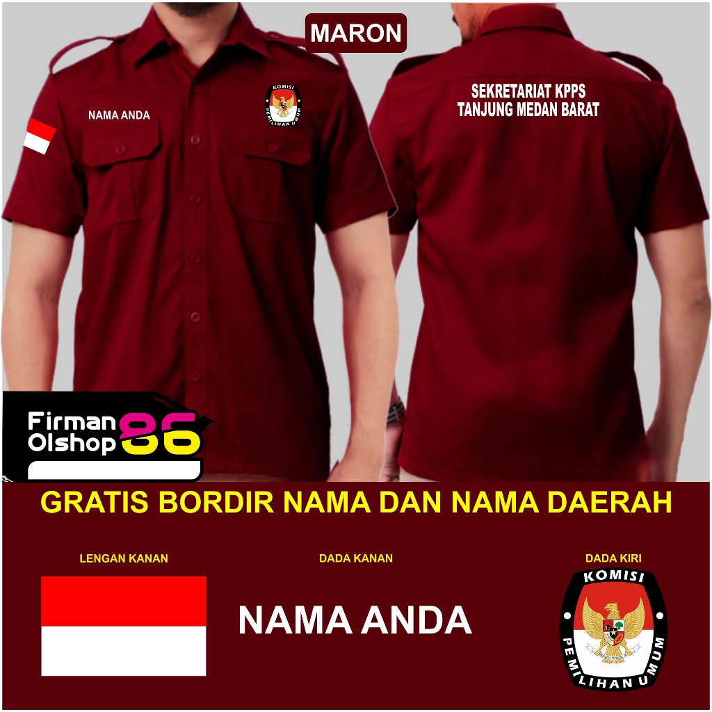 Jual BIG SIZE Kemeja KPPS LENGAN PENDEK baju KPPS LENGAN PANJANG KPPS ...