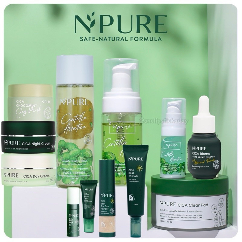Jual NPURE NPURE n’pure cica centella asiatica face wash brush | toner ...