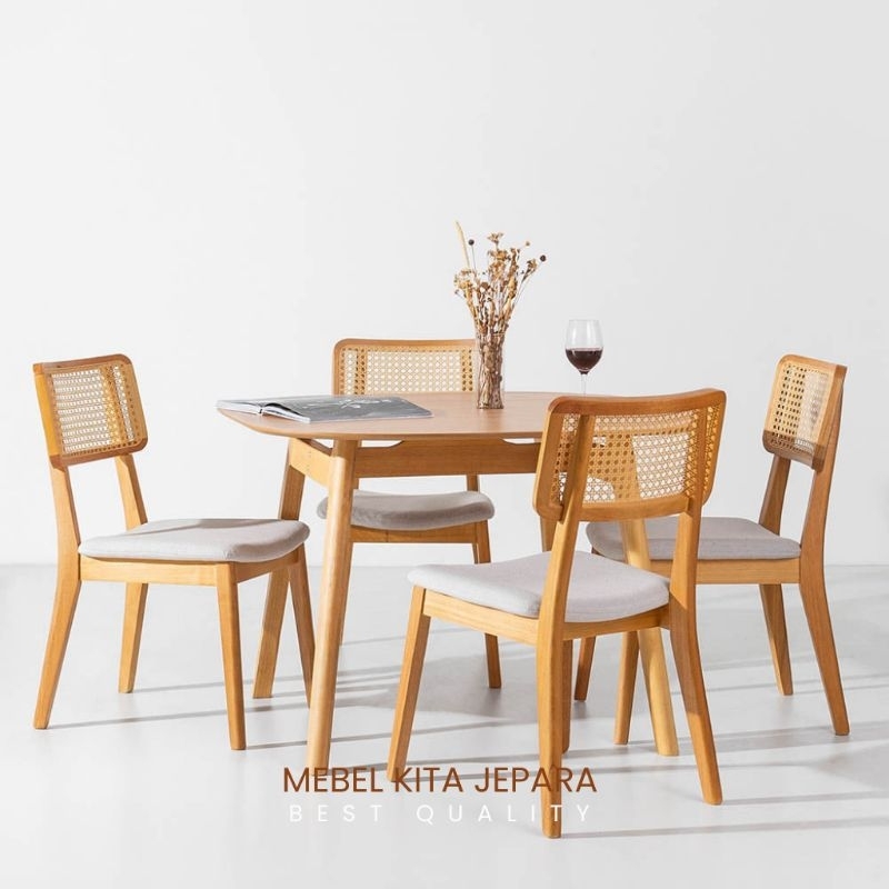 Jual Set Kursi Meja Makan Japanese Style | Sofa Cafe Minimalis Modern | Kursi Makan Aesthetic ...