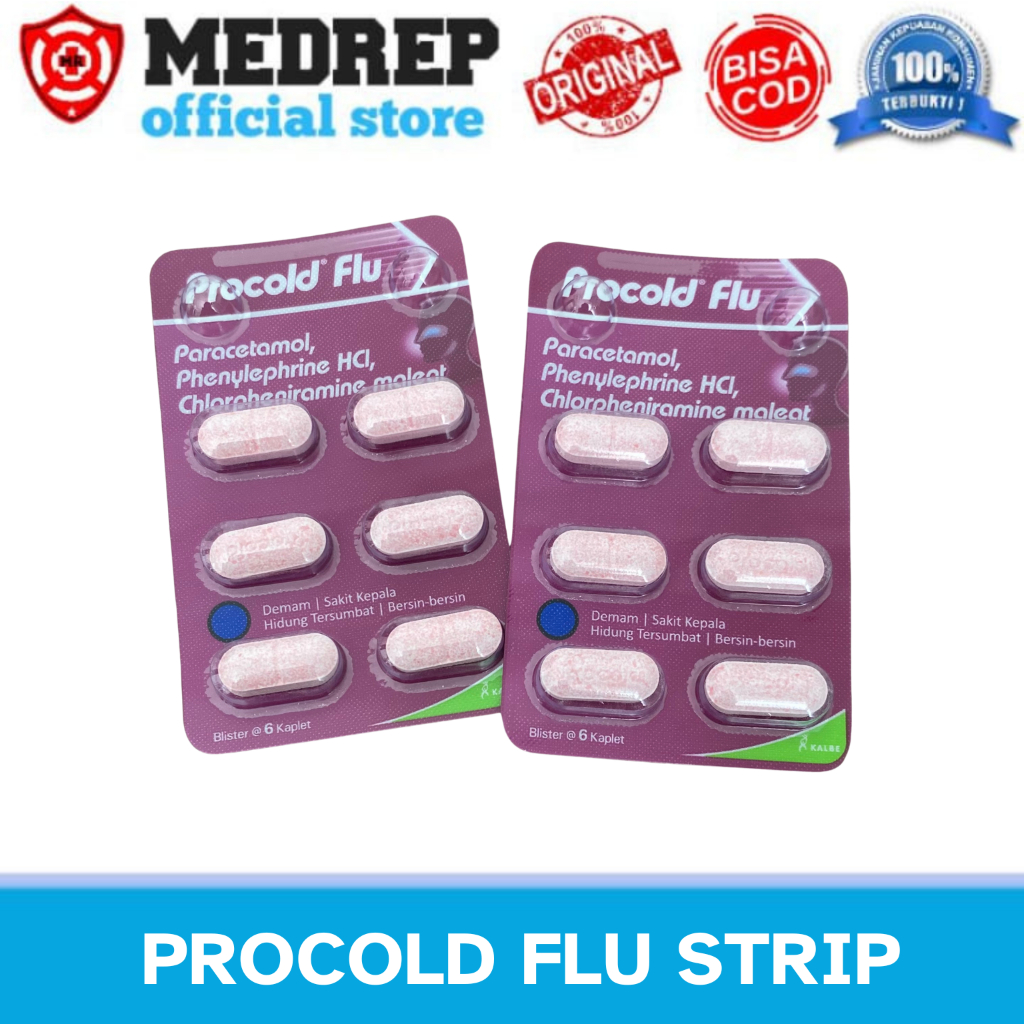 Jual PROCOLD FLU STRIP ISI 4 TABLET | PARACETAMOL | obat flu ...
