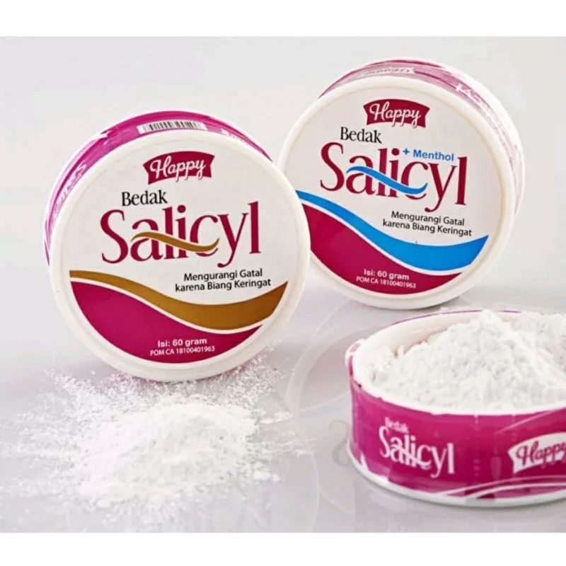 Jual Bedak Happy Salicyl Non Menthol + Menthol Bedak Gatal / Biang ...