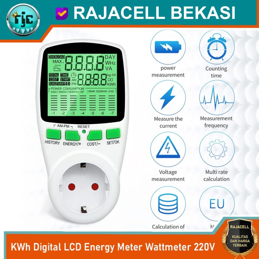 Jual KWh Meter Digital Power meter Wattmeter Pengukur Daya Listrik 220V ...