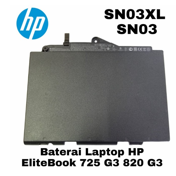 Jual ORIGINAL Baterai HP EliteBook 720 745 755 820 840 850 G4 SN03XL ...