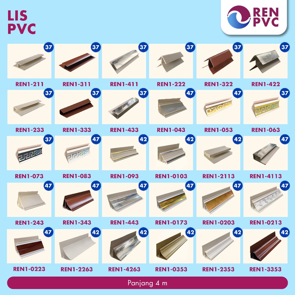 Jual REN - LIS PVC / LIST PVC PINGGIR SIKU SAMBUNG | Shopee Indonesia