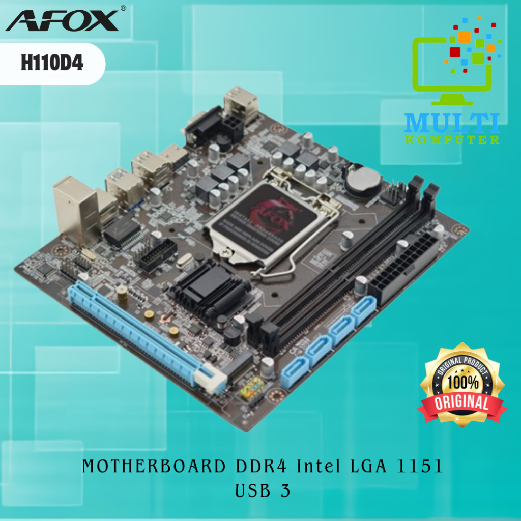 Jual MOTHERBOARD AFOX H110 (IH110-MA4-V2) DDR4 Intel LGA 1151 USB 3 ...