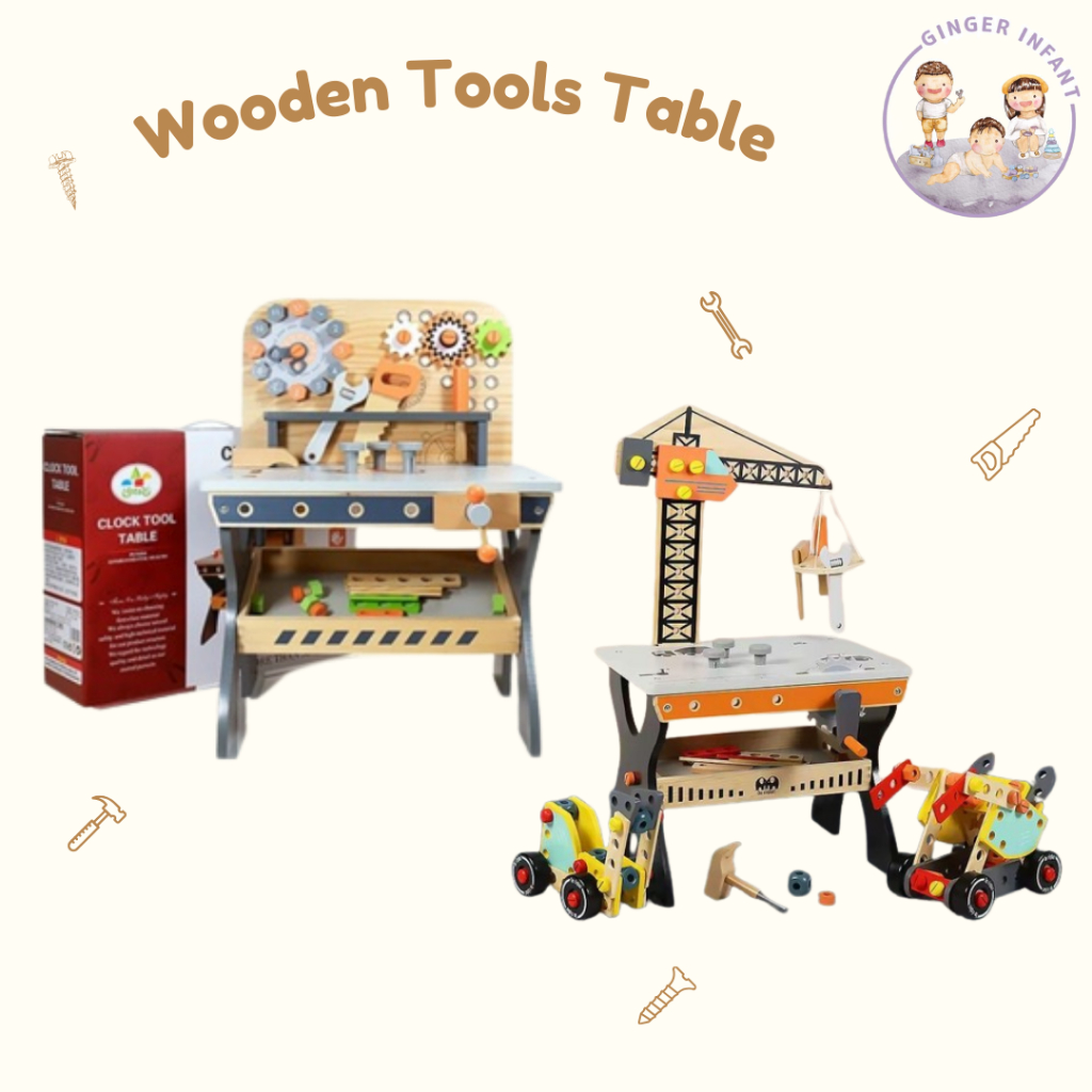 Jual wooden tools table mainan tool meja perkakas mainan tukang anak ...