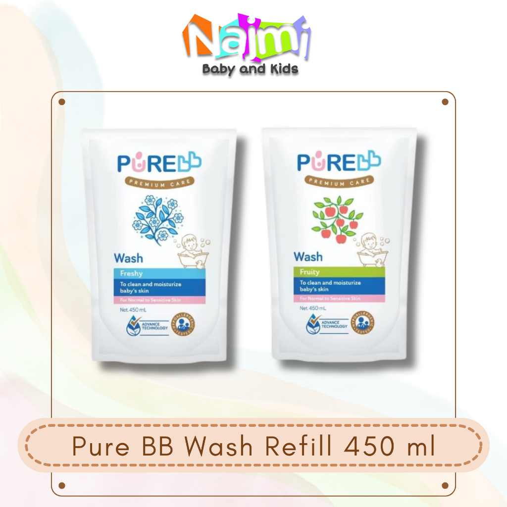 Jual PureBB Pure BB Baby Wash 450 ml refill Freshy / Fruity | Shopee ...