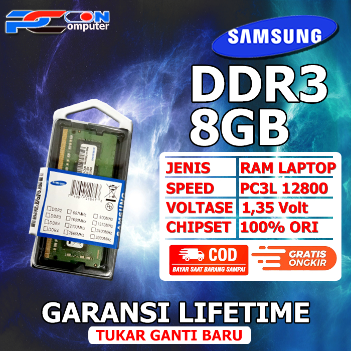 Jual RAM LAPTOP SODIM DDR3 8GB / DD3L 8GB PC 12800 | Shopee Indonesia