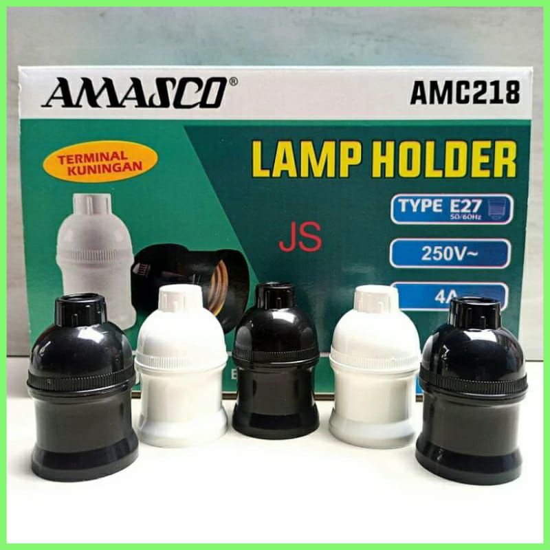 Jual AMASCO Fitting Lampu Gantung AMC 218 E27 Hitam dan Putih Bahan Plastik ABS Kwalitas SNI ...