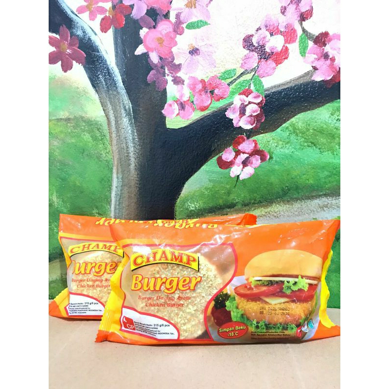 Jual Champ burger daging ayam / champ Chicken burger crispy murah ...
