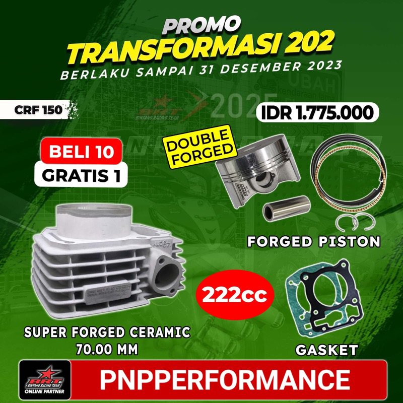 Jual PAKET BORE UP BRT BLOK PISTON SET CERAMIC CRF 150/VERZA/NEW MEGA ...
