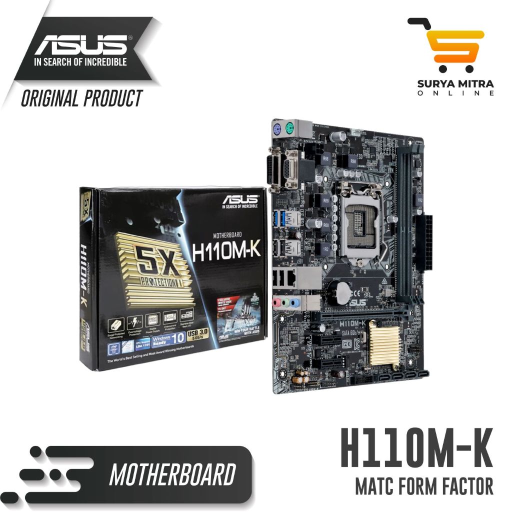 Jual Motherboard ASUS H110M-K LGA 1151 Micro ATX | Shopee Indonesia