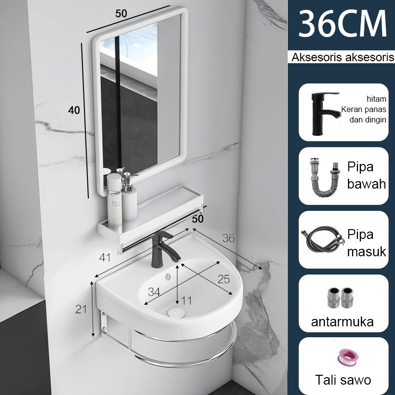 Jual Wastafel, set wastafel dengan dudukan wastafel, wastafel 16 inci ...