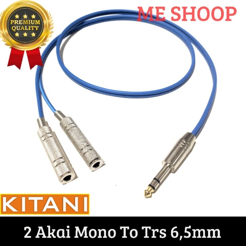 Jual kabel jack akai trs 6,5mm stereo to dual akai mono female | Shopee Indonesia