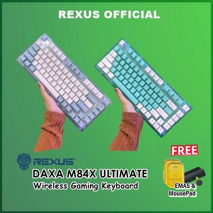 Jual Rexus Daxa M84X Ultimate Wireless Gaming RGB Keyboard M84 X M 84 ...