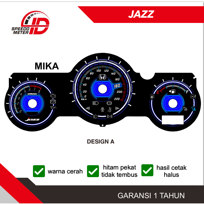Jual Custom Panel Speedometer Honda Jazz GD3 matic manual MIKA | Shopee ...