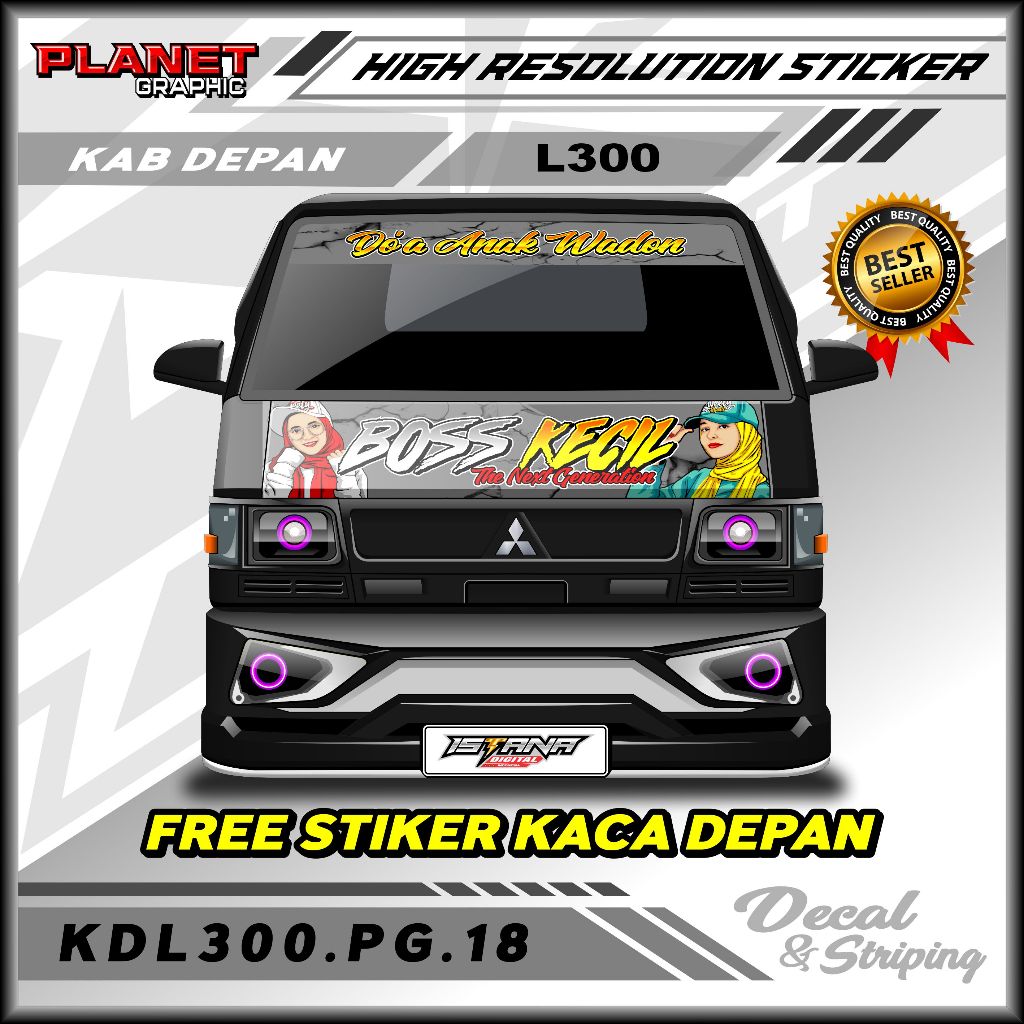 Jual Sticker/Decal Variasi Kab Depan Pick Up Mitsubishi L300 - KDL300 ...