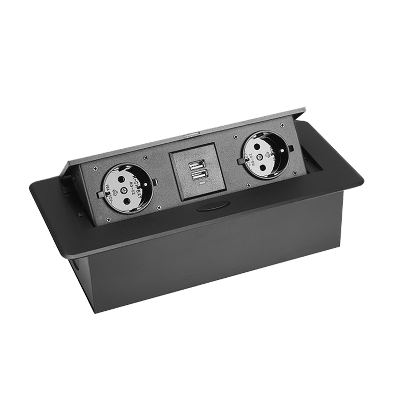 Jual Stop Kontak Meja Pop Up Socket 3 Lubang Hitam Perak Desktop Tertanam Stopkontak Floor/Desk ...