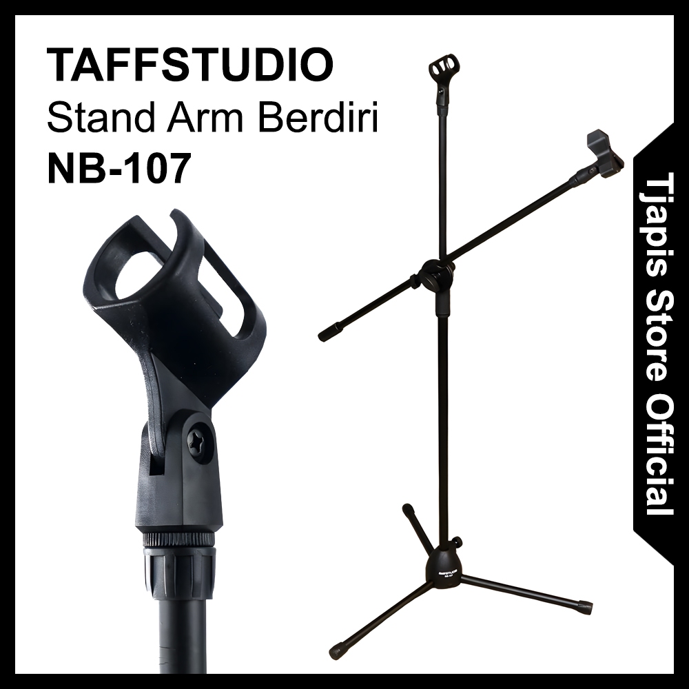 Jual TAFFSTUDIO MICROPHONE STAND ARM BERDIRI TRIPOD PROFESSIONAL ADJUSTABLE 2 HOLDER - NB-107 ...