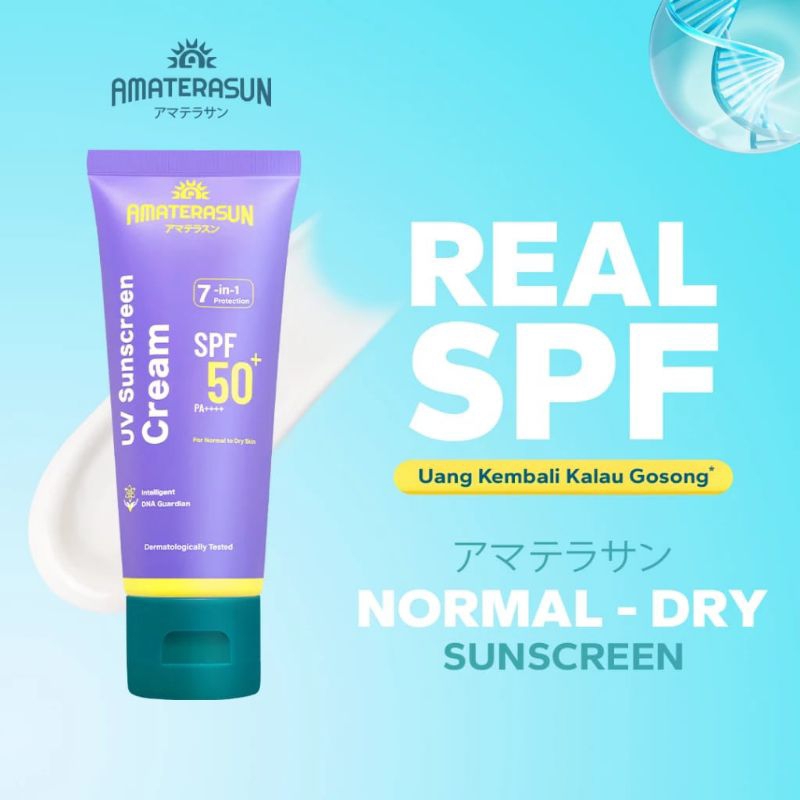 Jual (READY) AMATERASUN Cream Uv Real Sunscreen SPF 50 PA+++ | Shopee ...
