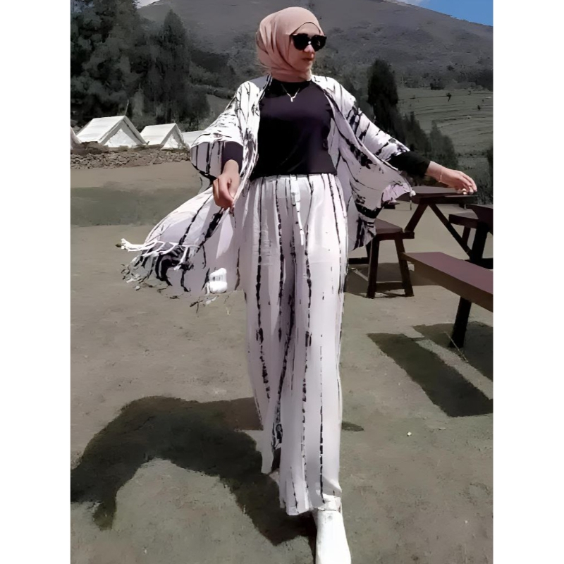 Jual ONE SET CARDIGAN TIEDYE CARDIGAN BALI OVERSIZE BAJU PANTAI ...